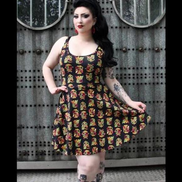 Sourpuss | Dresses | Sourpuss Tiny Tiki Cami Skater Dress | Poshmark